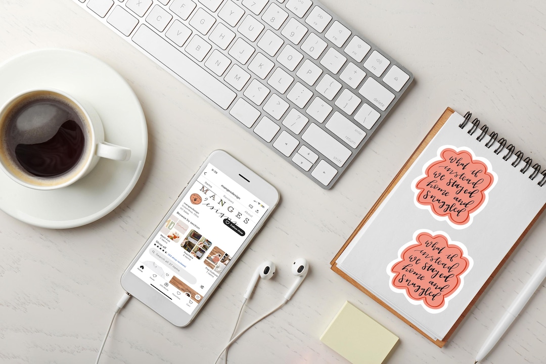 Cozy Snuggle Sticker- Cute Pink Aesthetic Vinyl Sticker for Laptops ...