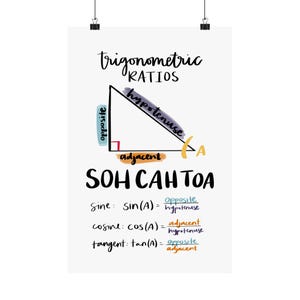 SOH CAH TOA Trig Poster - Etsy