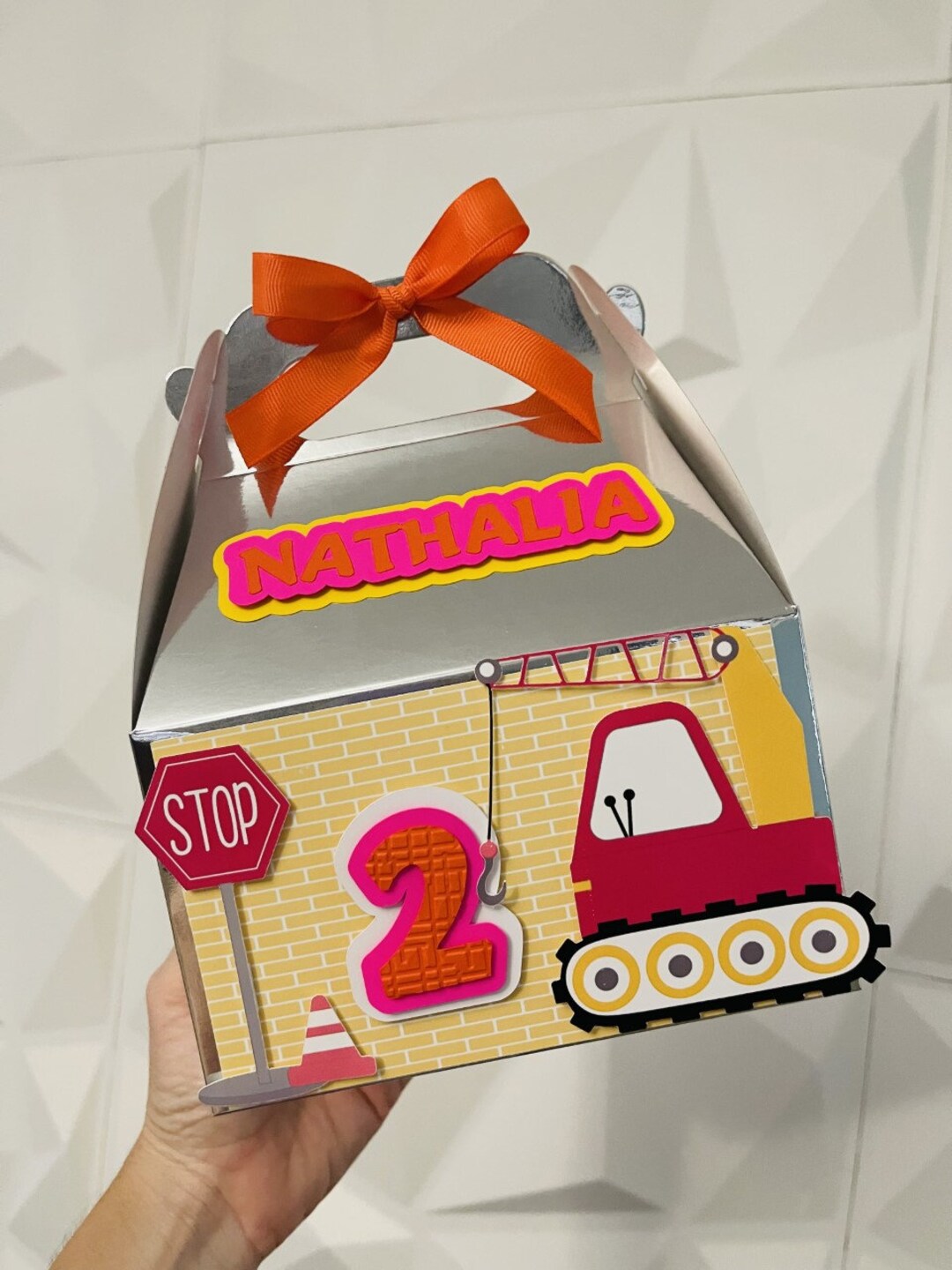 Excavator Pink Box Set of 8/ Girl Construction Goodies/ Bulldozer ...