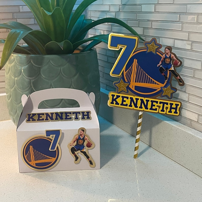 Personalized Golden State Cake Topper, Steph Curry Birthday Decor - Etsy