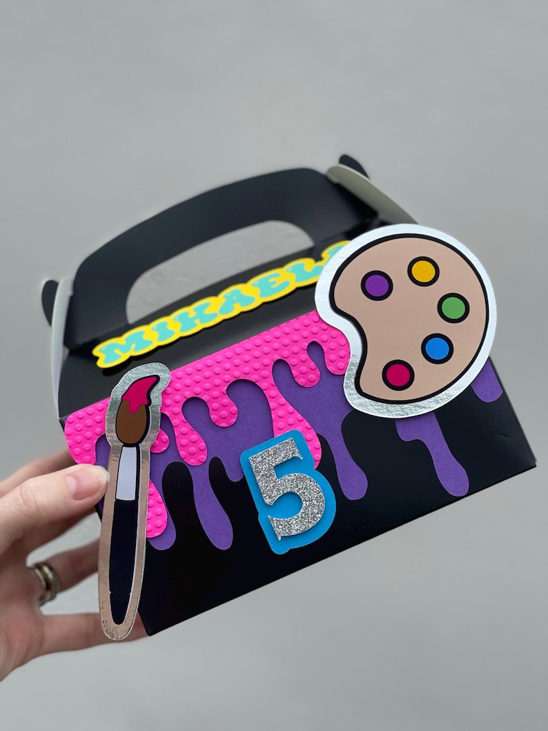 Paint Splats Party Box: Personalized Art Birthday Favor - Etsy