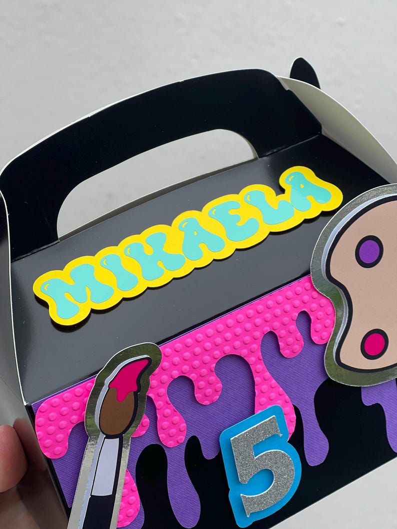 Paint Splats Party Box: Personalized Art Birthday Favor - Etsy