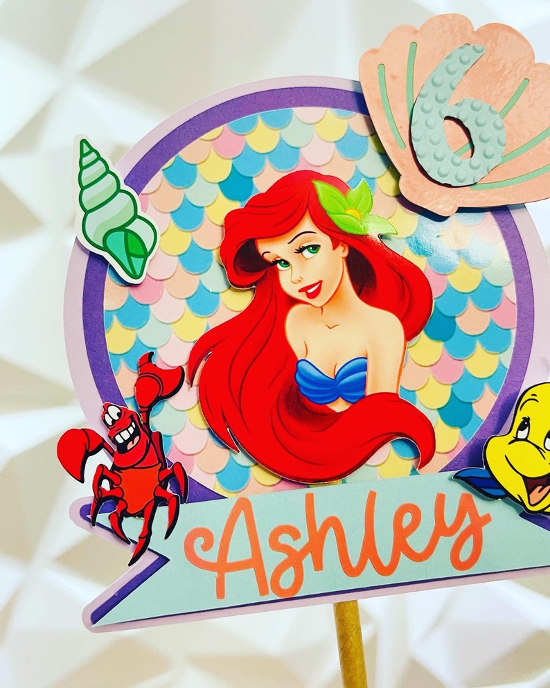 The Little Mermaid Cake Topper/ Mermaid Cake Topper/ Mermaid - Etsy