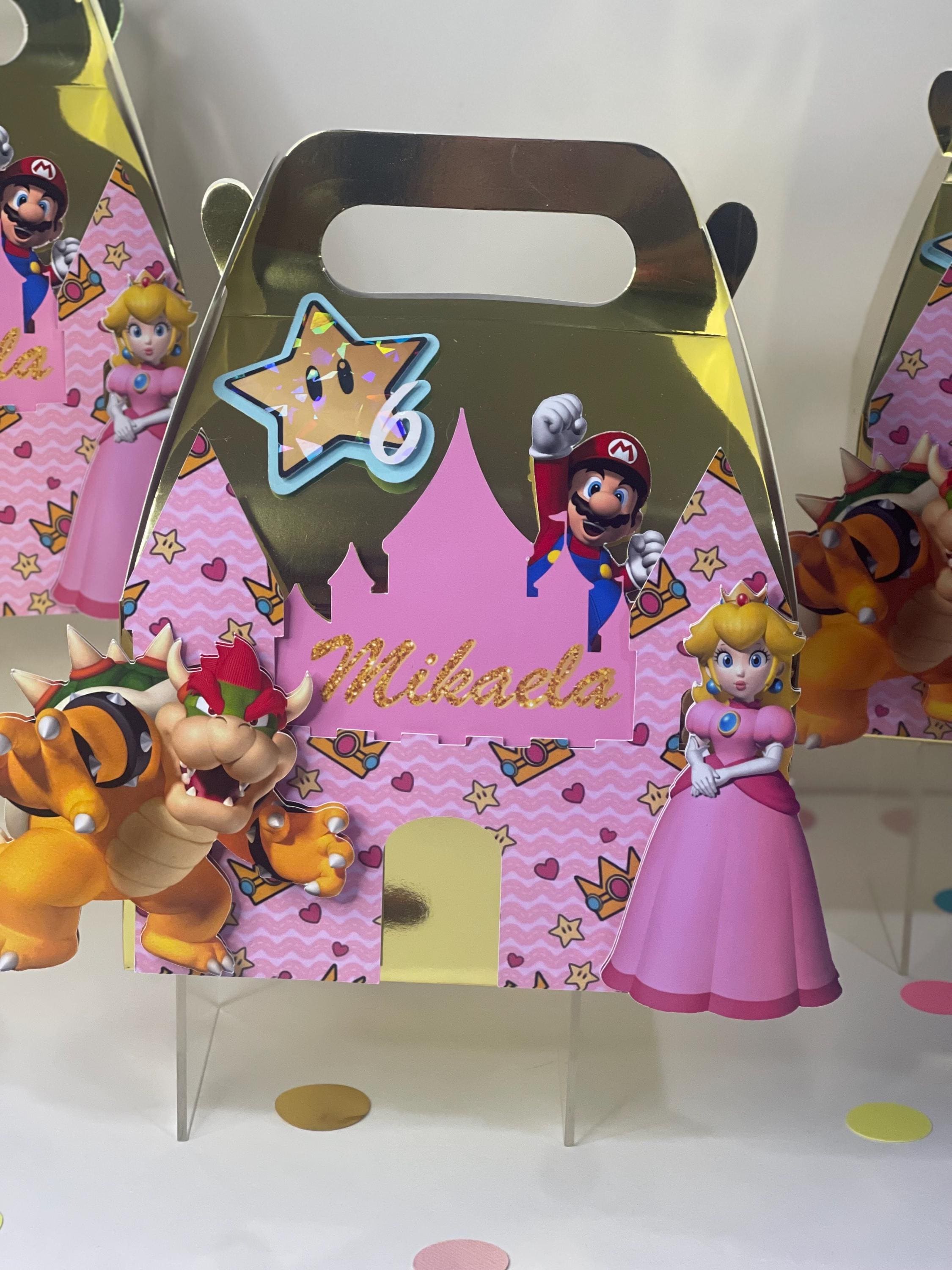 Princess Peach Favor Box: 3D Gold Accent Birthday Decoration - Etsy