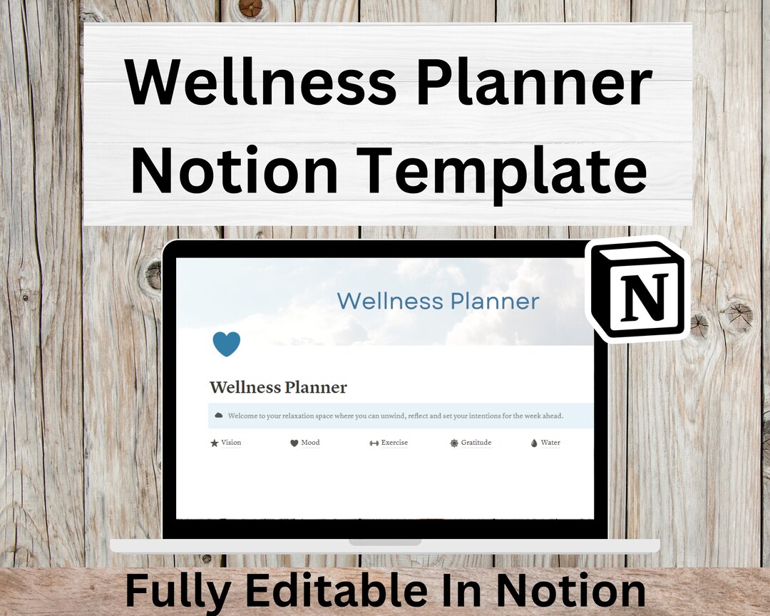 Wellness Planner Notion Template Customizable Notion - Etsy