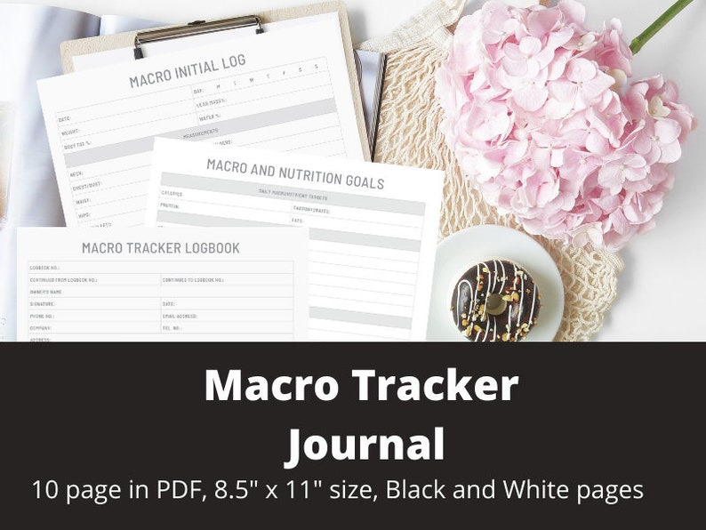 Macro Tracker Journal Printable Digital Instant Download - Etsy