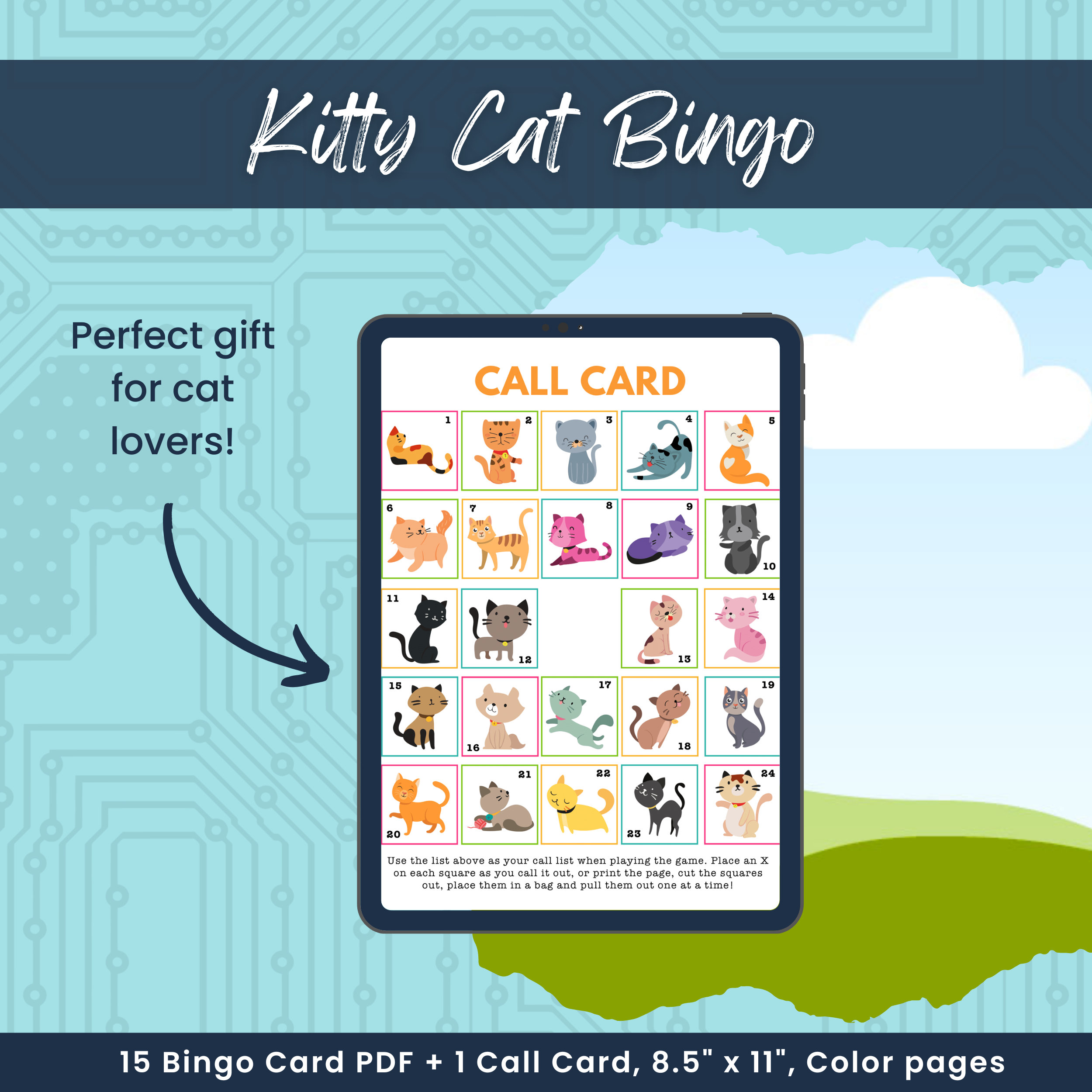 Kitty Cat Bingo Printable, Digital, Instant Download - Etsy