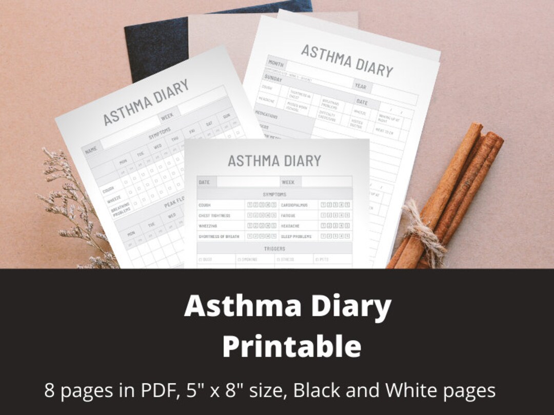 Asthma Diary Printable Digital Instant Download - Etsy