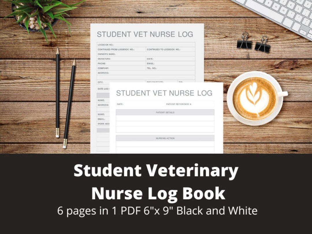 Student Veterinary Nurse Log Book Printable, Digital, Instant Download ...