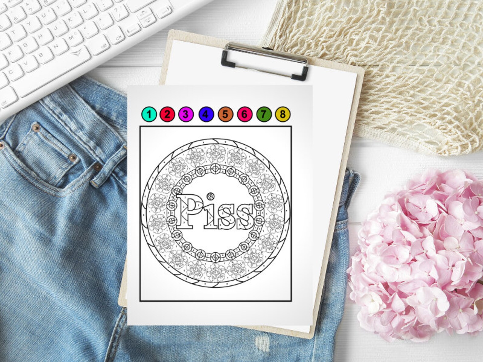 Mandala Swear Words Adult Color by Numbers Pages Printable - Etsy