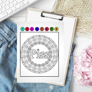 Mandala Swear Words Adult Color by Numbers Pages Printable - Etsy