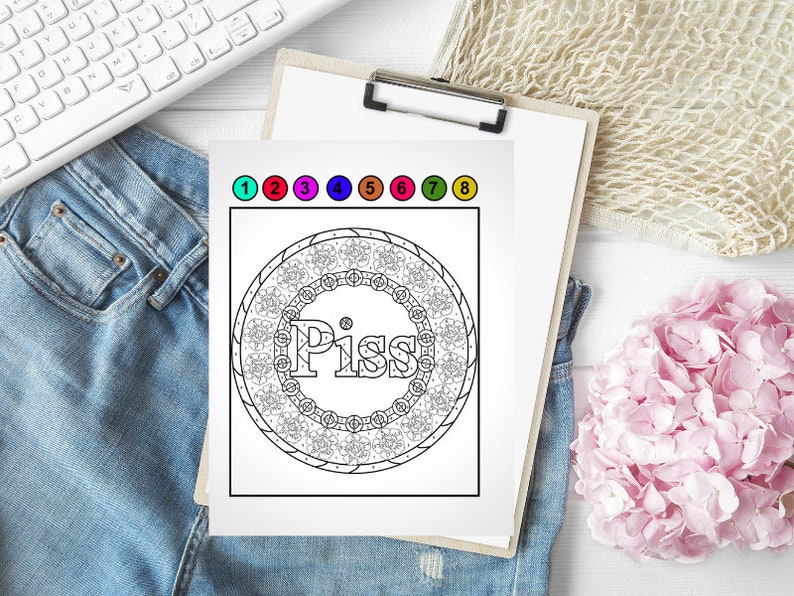 Mandala Swear Words Adult Color by Numbers Pages Printable - Etsy