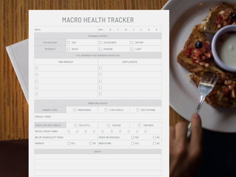 Macro Tracker Journal Printable Digital Instant Download - Etsy