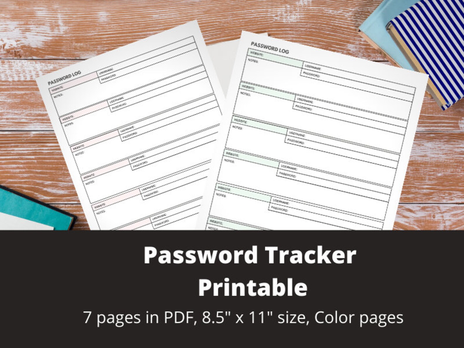 Password Tracker Printable, Digital, Instant Download - Etsy