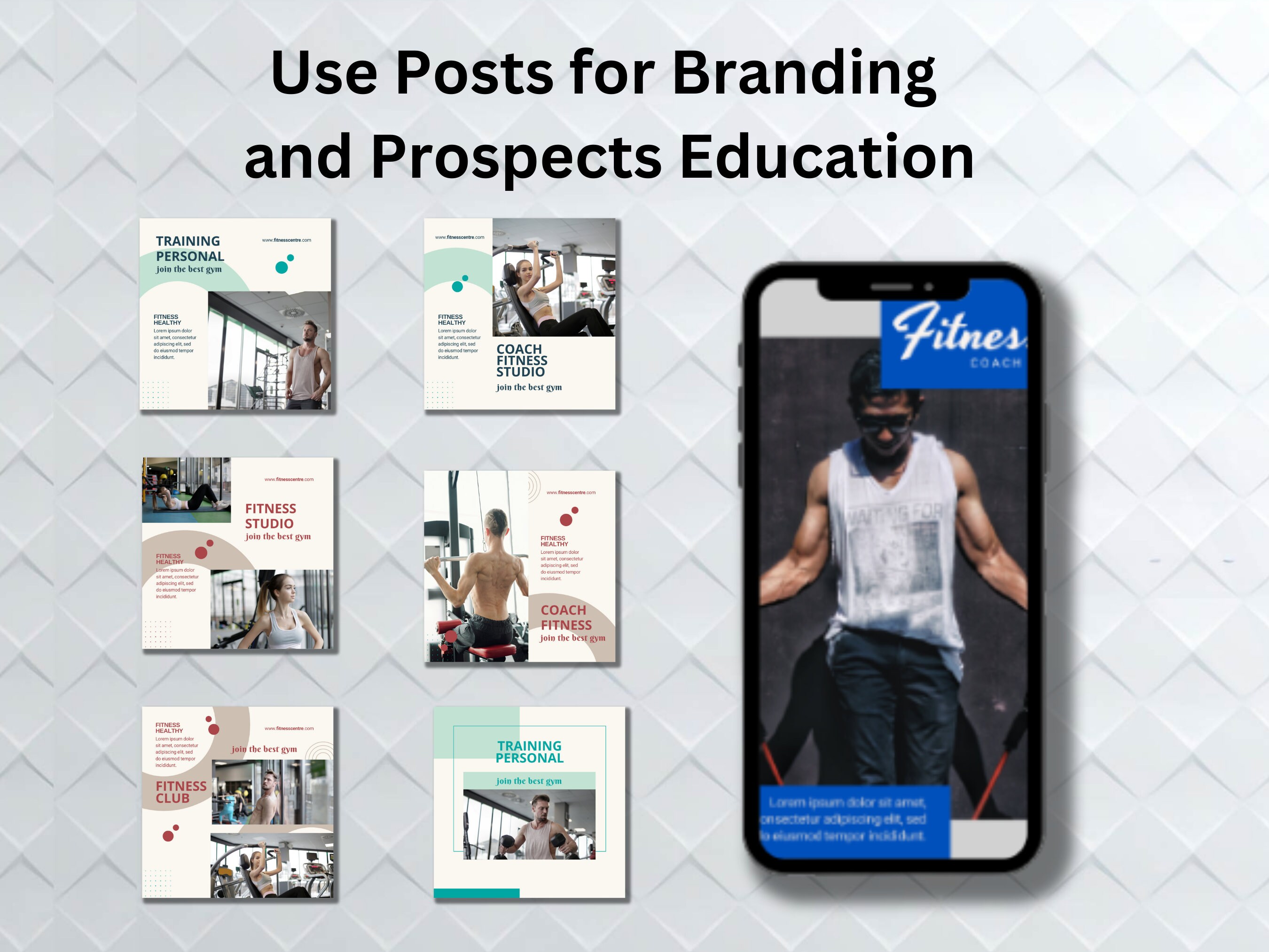 800 Fitness Instagram Canva Template Fitness Plan Personal Trainer ...
