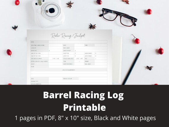 Barrel Racing Log Printable Digital Instant Download | Etsy