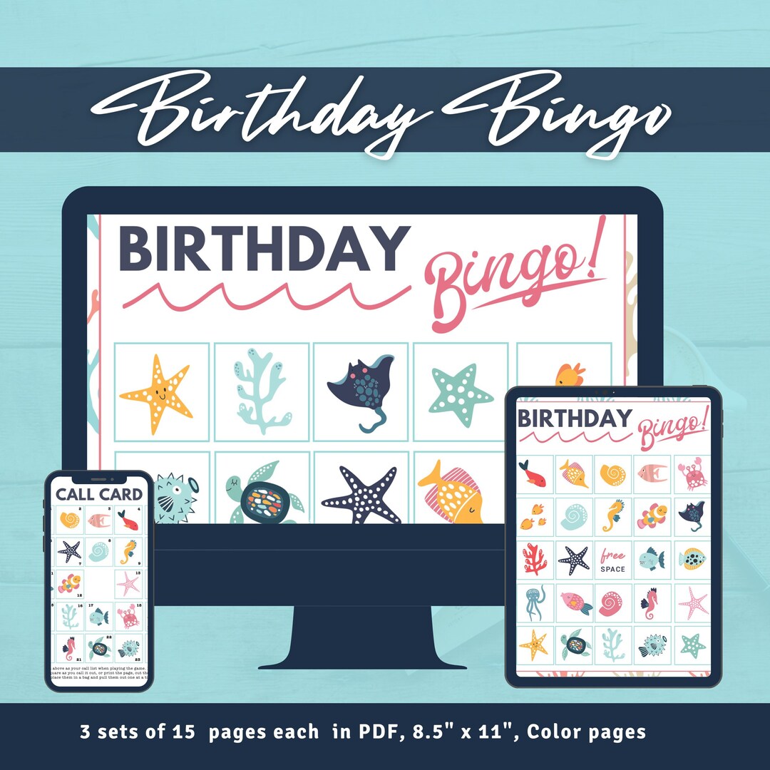 Bingo de cumpleaños imprimible, digital, descarga instantánea - Etsy México