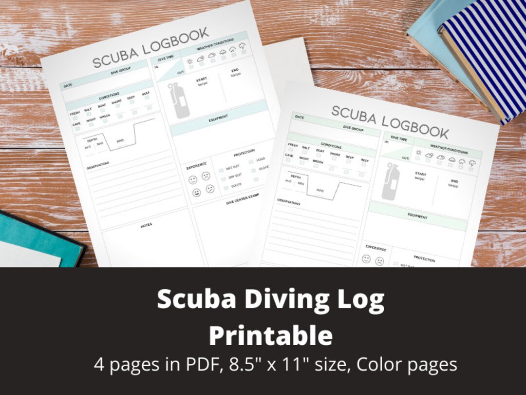 Scuba Diving Log Printable, Digital, Instant Download - Etsy