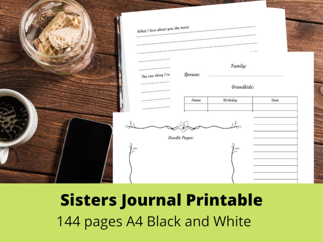 Sisters Journal Printable Gift for Sister Sister Birthday - Etsy