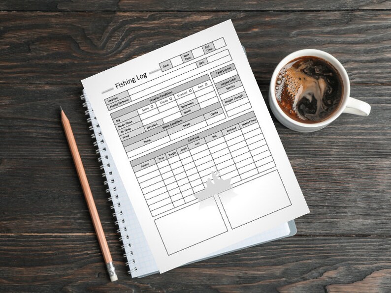 Fishing Log Printable Digital Instant Download - Etsy