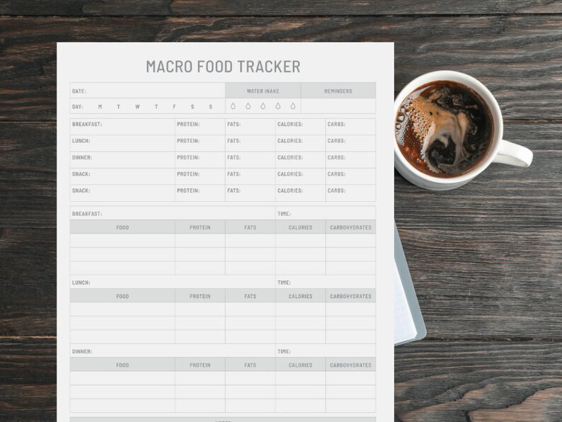Macro Tracker Journal Printable Digital Instant Download - Etsy