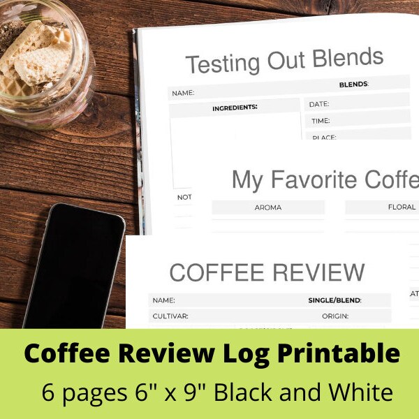 Coffee Log Sheet - Etsy