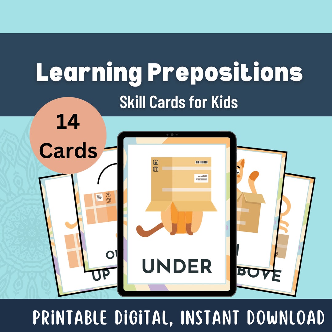 Preposition Adventure Skill Cards for Kids, Ages 4-6, 14-card Printable ...