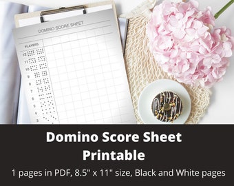 Dominoes Score Sheet Printable - Etsy