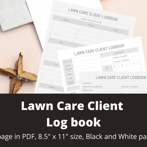 Lawn Care Client Log Book - Etsy
