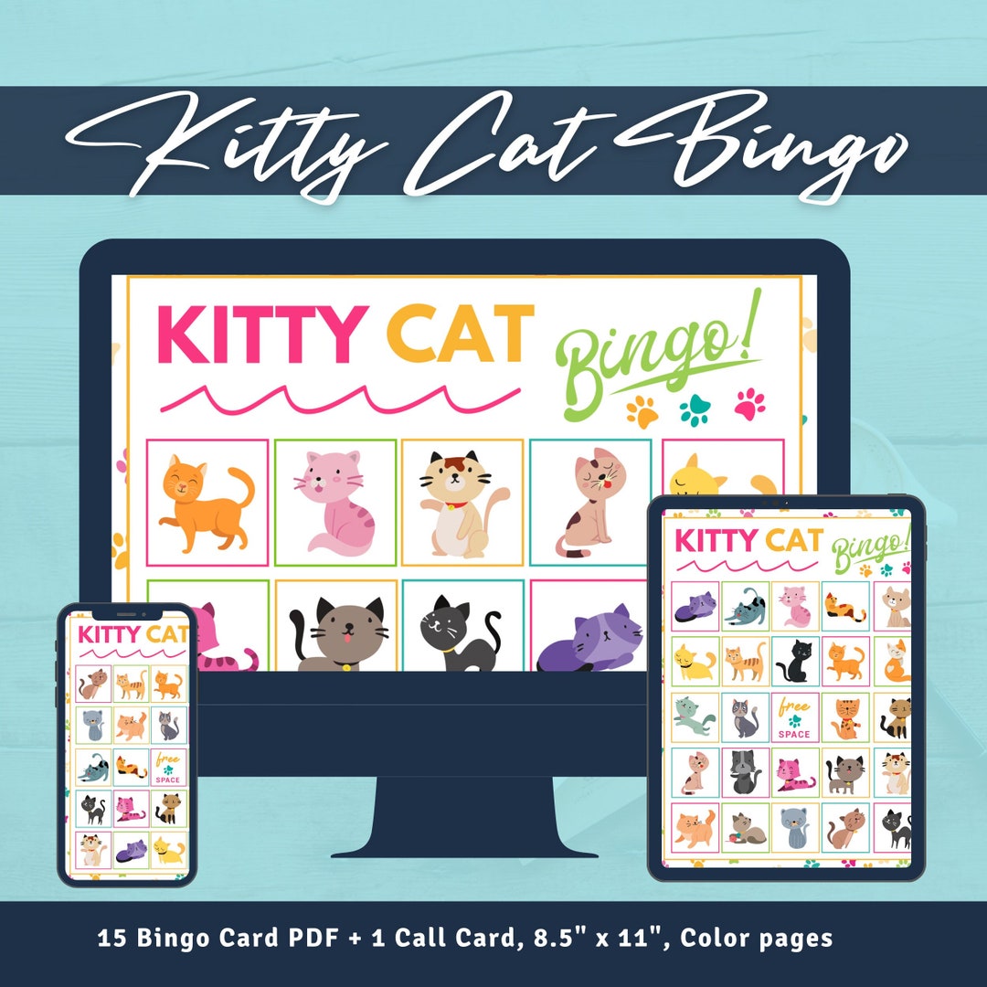 Kitty Cat Bingo Printable, Digital, Instant Download - Etsy