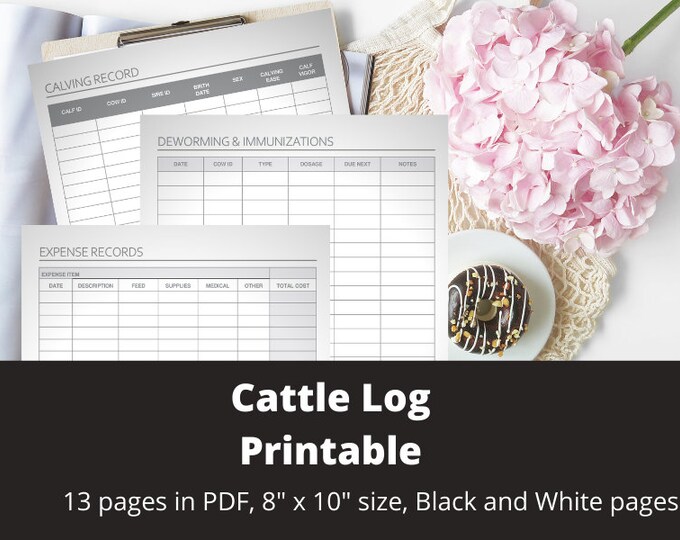 Calf Log Cattle Records Farm Planner - Etsy Canada