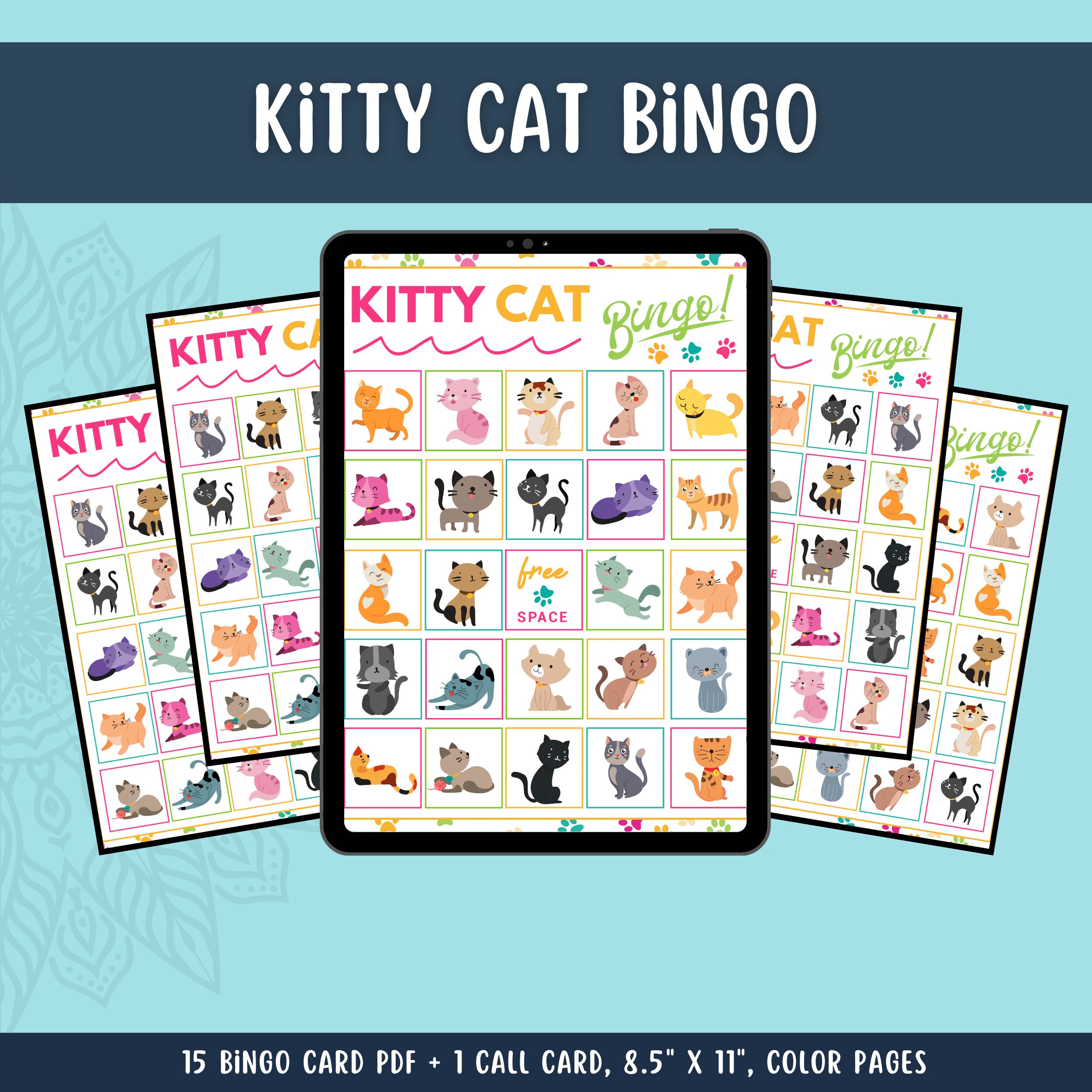 Kitty Cat Bingo Printable, Digital, Instant Download - Etsy