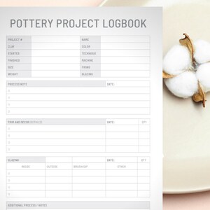 Pottery Log Printable, Digital, Instant Download - Etsy