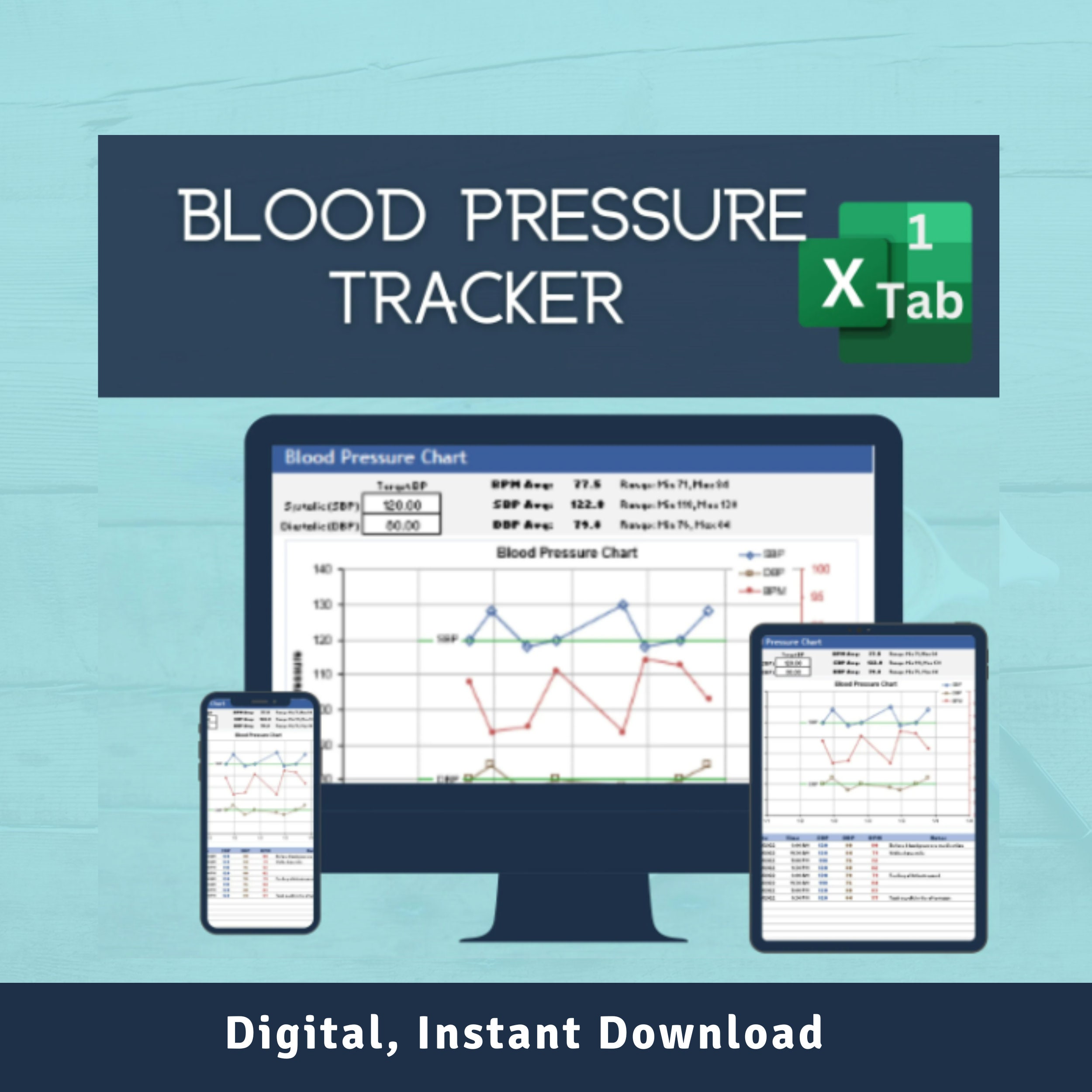 Blood Pressure Tracker Excel Spreadsheet Blood Pressure Log - Etsy