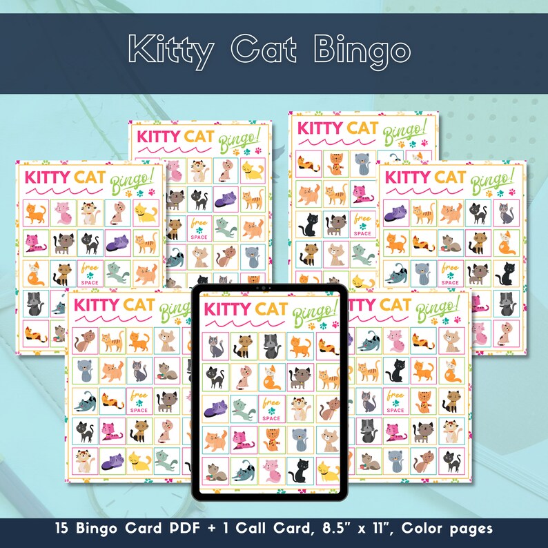 Kitty Cat Bingo Printable, Digital, Instant Download - Etsy