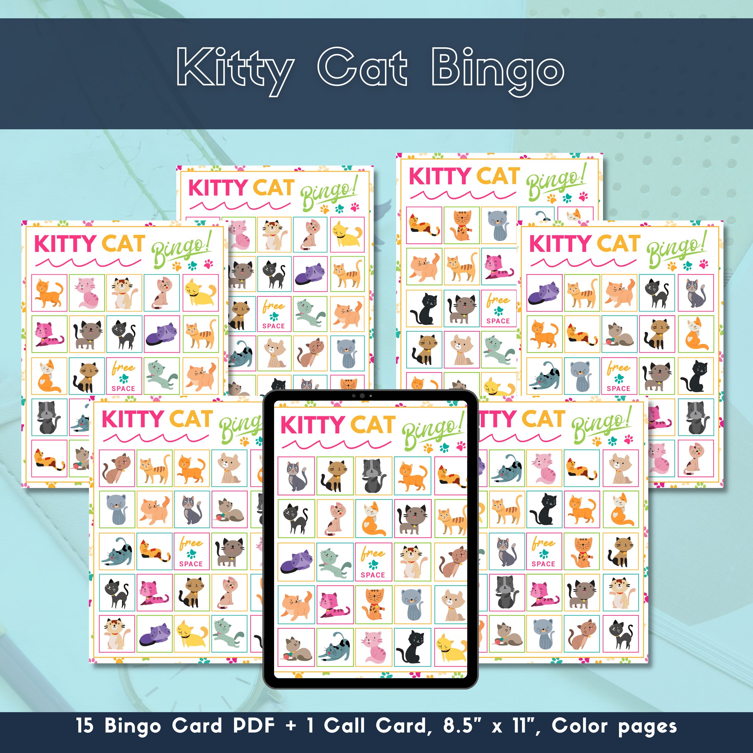 Kitty Cat Bingo Printable, Digital, Instant Download - Etsy