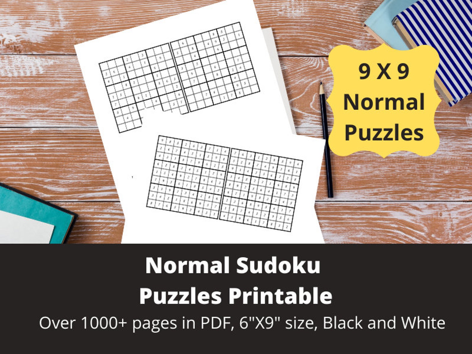 1000 Pages Normal Sudoku Puzzles Brain Teaser Activity | Etsy
