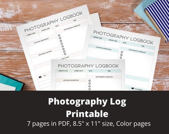 Photography Log Book - Etsy