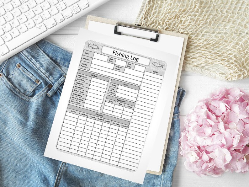Fishing Log Printable Digital Instant Download - Etsy