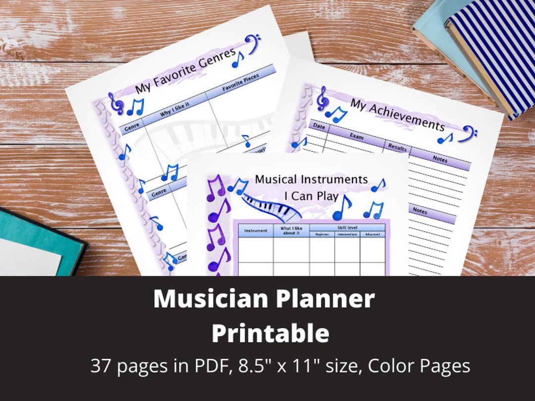 Musician Planner Printable Digital Instant Download - Etsy