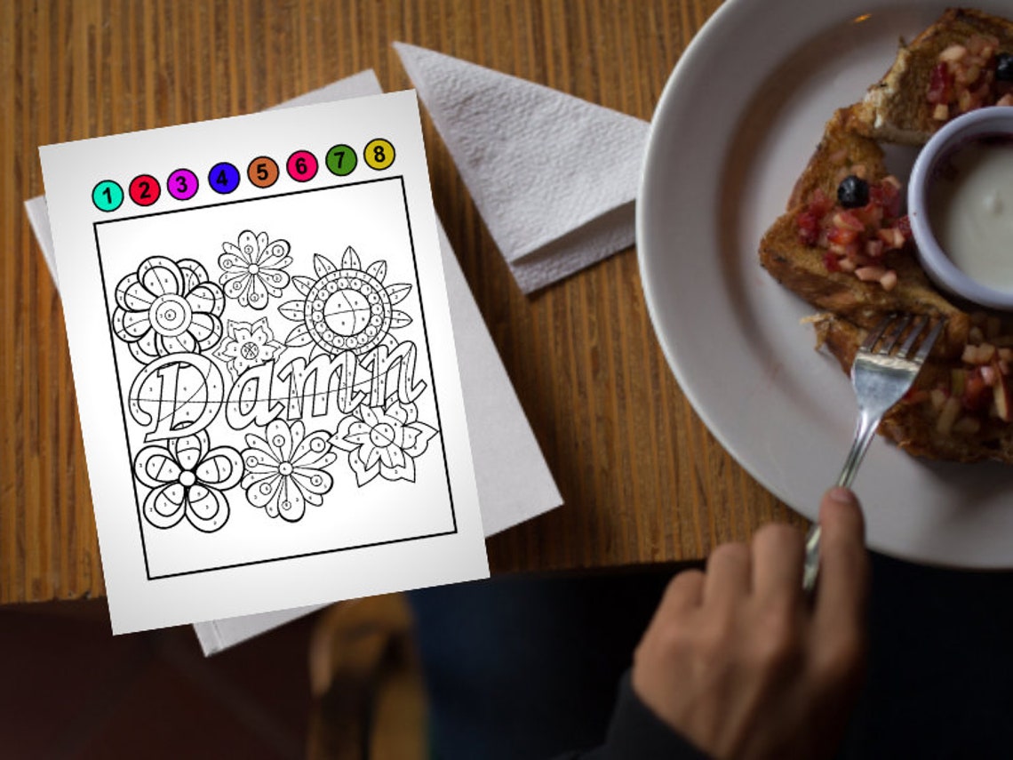 Mandala Swear Words Adult Color by Numbers Pages Printable - Etsy