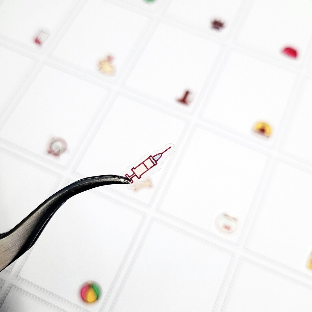 C403 SYRINGS Stickers / Injecting Label / Syringe Icon / Clear Planner ...