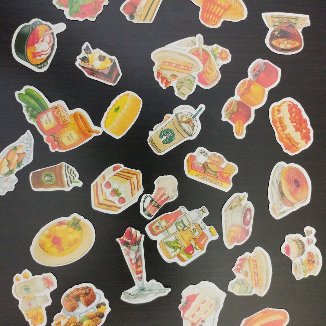 I010 28pcs Food Sticker Clear Sticker, ECLP Sticker, Passion Planner ...