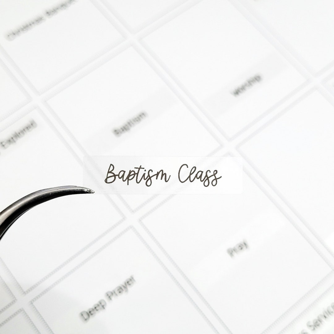 TCC091 35pcs Clear BAPTISM CLASS Stickers / Cursive Letter Stickers ...