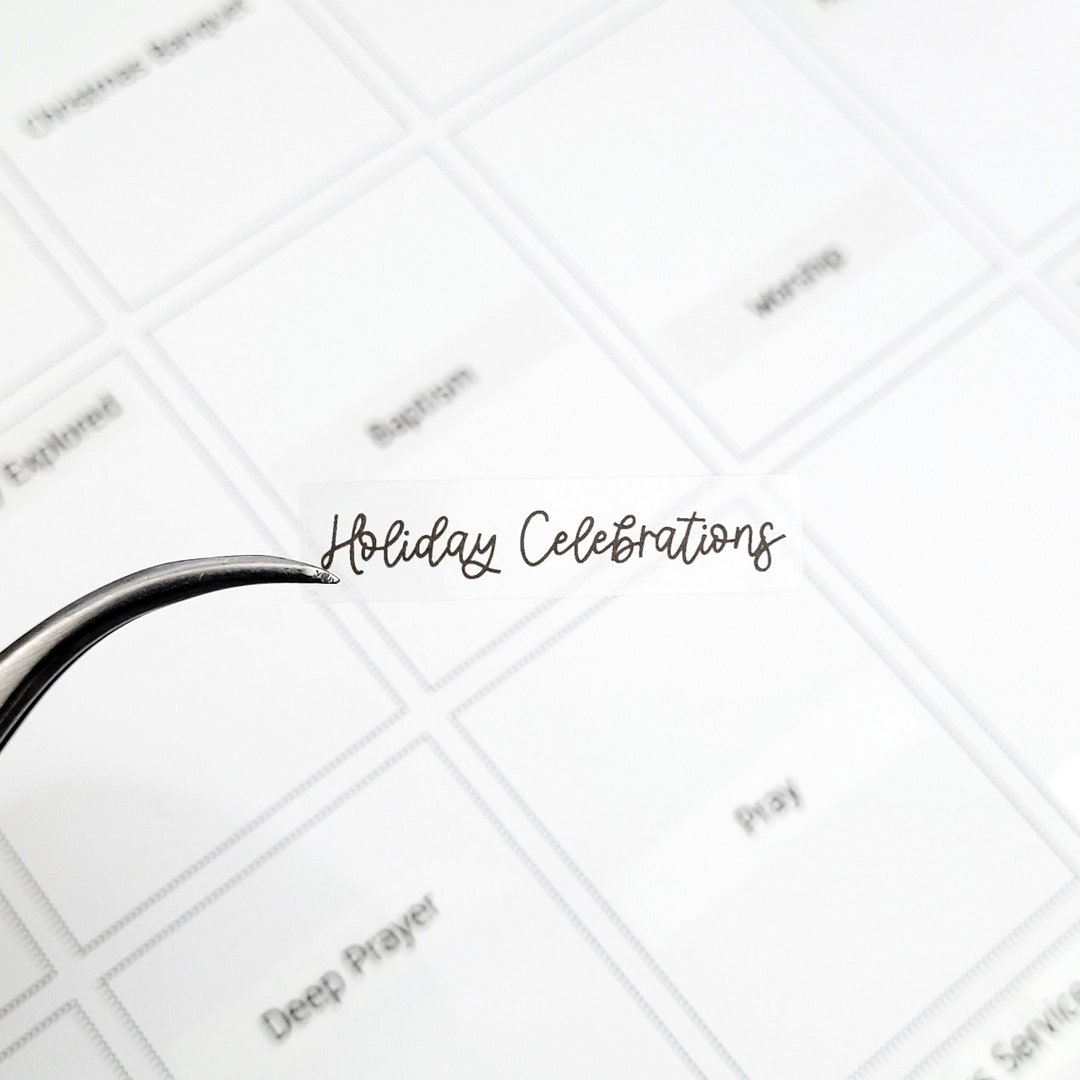 TCC085 35pcs Clear HOLIDAY CELEBRATIONS Sticker / Cursive Letter ...
