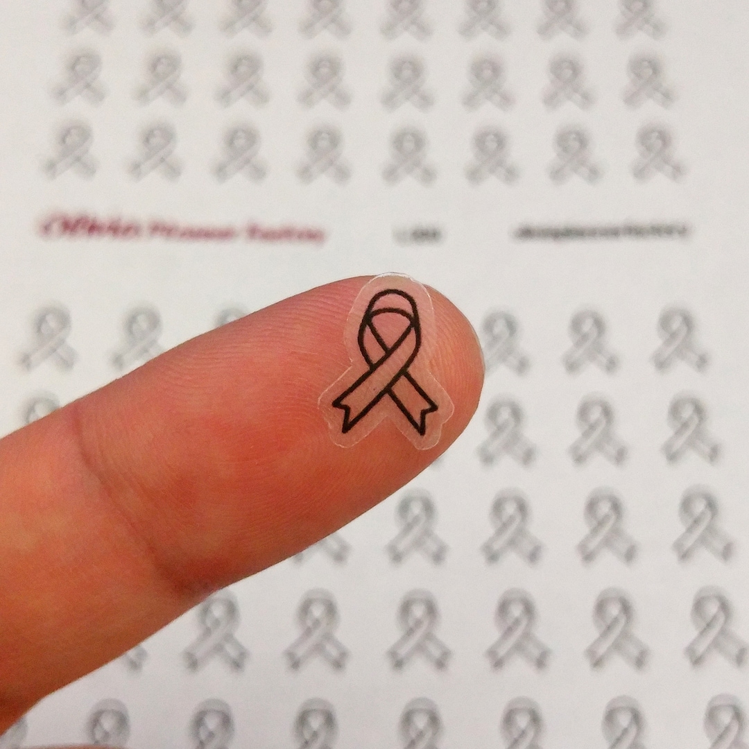 L300 Clear Donation Sticker, Cancer Ribbon Sticker, Ribbon Icon, Clear ...