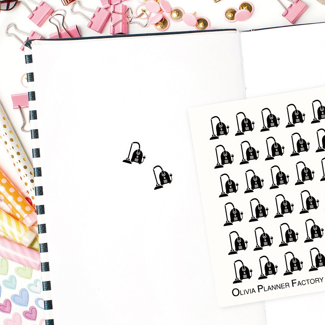 S008 Clear Cleaning Sticker, Vacuum Cleaner Sticker, Clear Planner ...