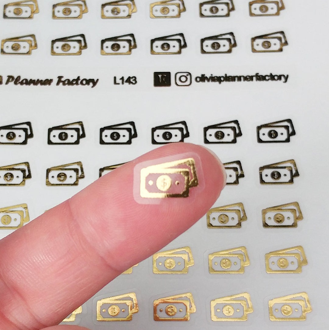 Money Sticker, Payday Sticker, Bill Sticker, Gold Foil Sticker, Foiled ...