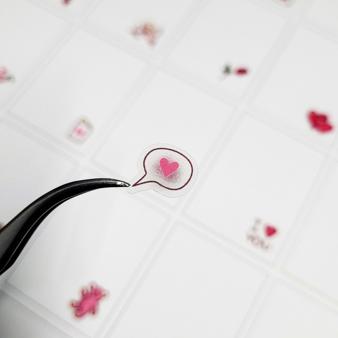 C428 Clear Love Message Sticker, SNS Icon, Valentine Stickers ...