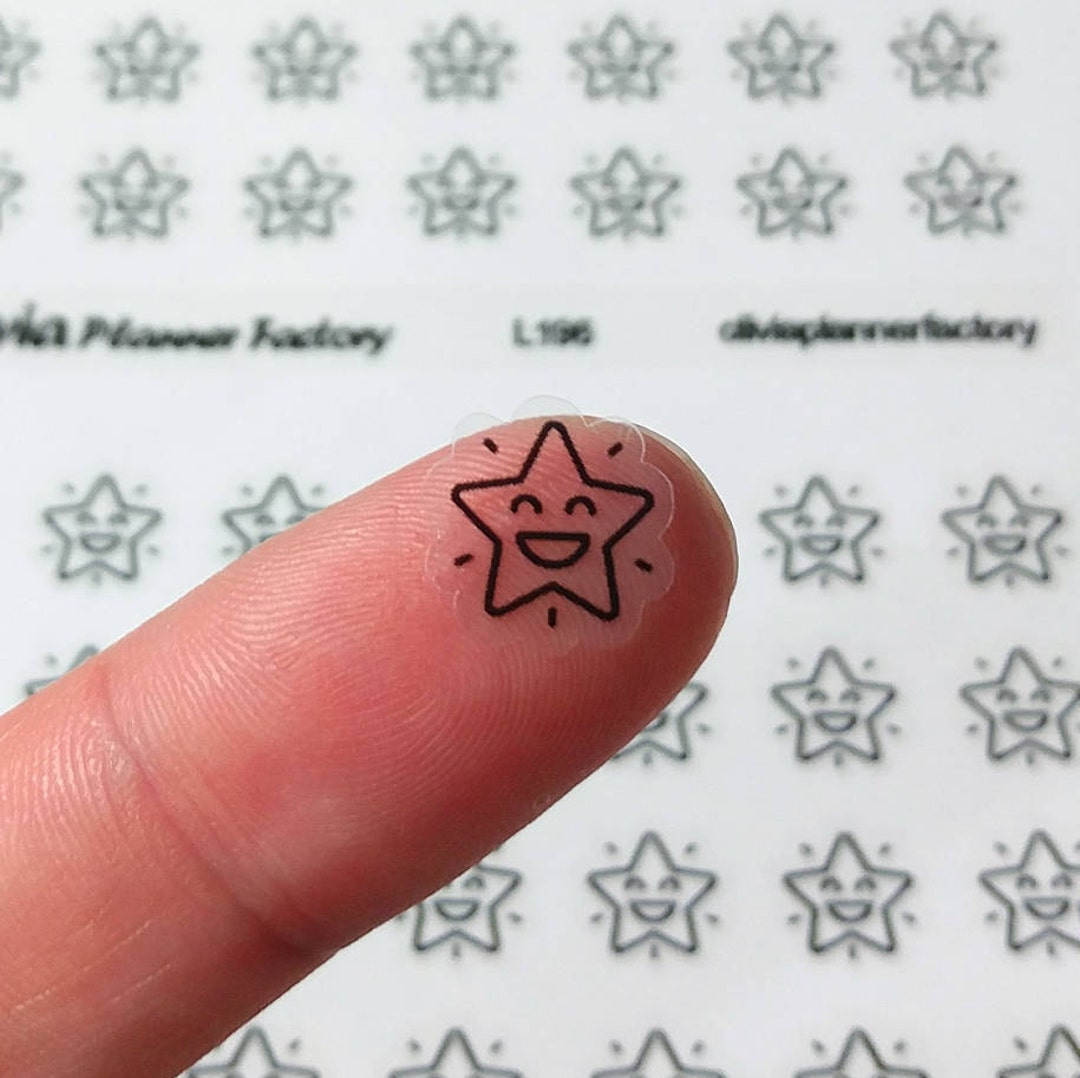 L196 Star Sticker, Star Character Icon, Smile Star Sticker, Transparent ...